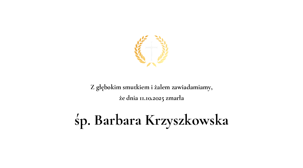 Barbara Krzyszkowska - e-nekrolog Cheron